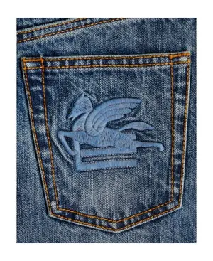 Etro Logo Embroidered Wide-leg Jeans