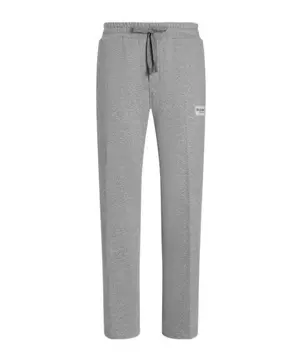 Dolce & Gabbana Dolce Gabbana Logo Printed Jersey Jogging Pants - Gray