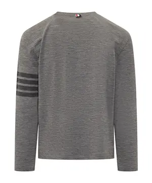 Thom Browne 4-bar Long Sleeved T-shirt - Grey