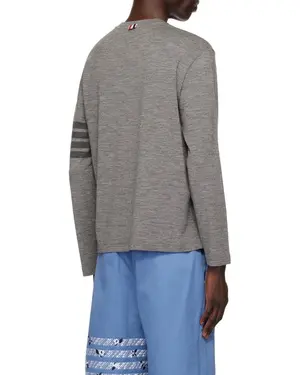 Thom Browne 4-bar Long Sleeved T-shirt - Grey