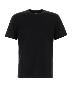 Zegna Short-sleeved Crewneck T-shirt - Black