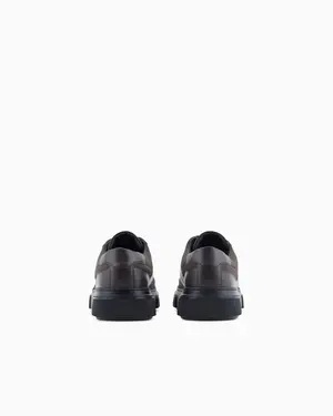 Giorgio Armani Logo Embossed Lace-up Sneakers - Brown