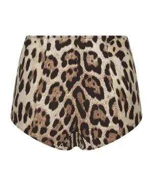 Dolce & Gabbana Leopard-printed High-waisted Bikini Bottoms With Dg Logo