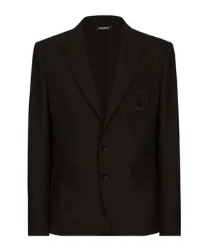 Dolce & Gabbana Dolce Gabbana Logo Embroidered Tailored Blazer