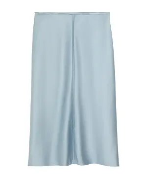 AMI Paris Raw Edge Midi Skirt - Sky Blue