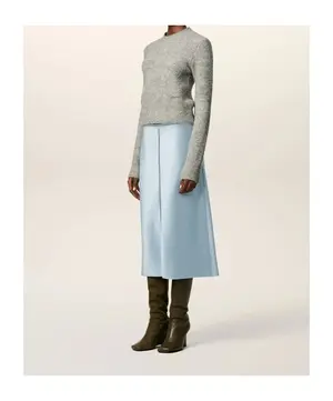 AMI Paris Raw Edge Midi Skirt
