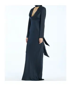 ROTATE BY BIRGER CHRISTENSEN Maxi Drapy Dress With Scarf Detail