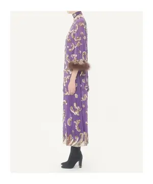 Valentino Garavani Embellished Chiffon Dress With Feathers