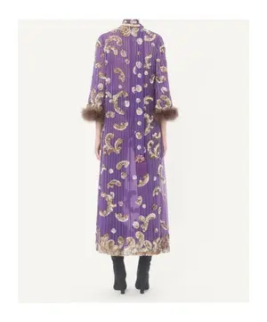 Valentino Garavani Embellished Chiffon Dress With Feathers