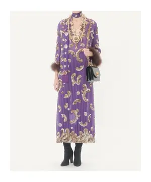 Valentino Garavani Embellished Chiffon Dress With Feathers