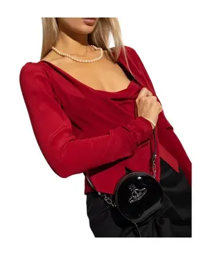 VIVIENNE WESTWOOD Orb Plaque Leather Satchel Bag