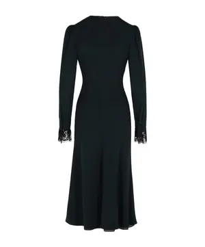 Alessandra Rich Embellished Lace Trim Midi Dress