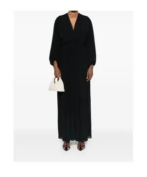 Philosophy Di Lorenzo Serafini V-neck Maxi Dress With Puff Sleeves