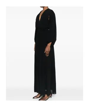 Philosophy Di Lorenzo Serafini V-neck Maxi Dress With Puff Sleeves