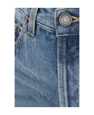 Saint Laurent Mid-rise Slim Fit Jeans With Distressed Finish - Blue