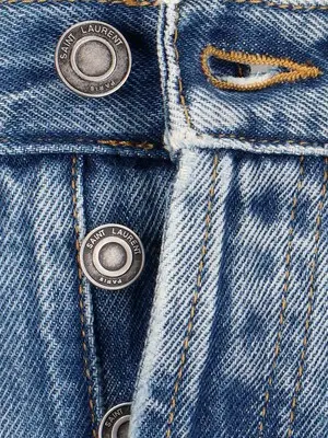 Saint Laurent Mid-rise Slim Fit Jeans With Distressed Finish