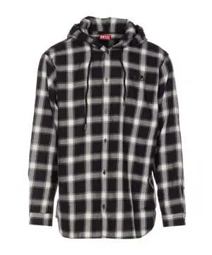 DIESEL® Logo Embroidered Checked Shirt