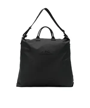 A.p.c. Logo Printed Zip-up Messenger Bag - Black