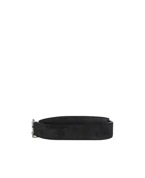 Saint Laurent Logo Plaque Buckled Belt - Black