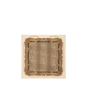 Celine Square In Leopard Silk Twill - Brown