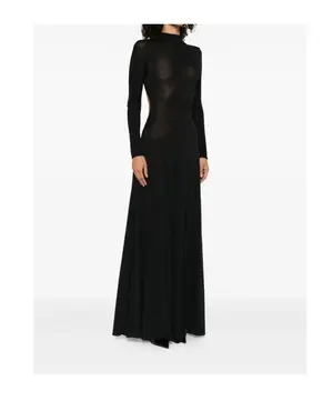 Alaïa Cut-out Long Sleeve Maxi Dress