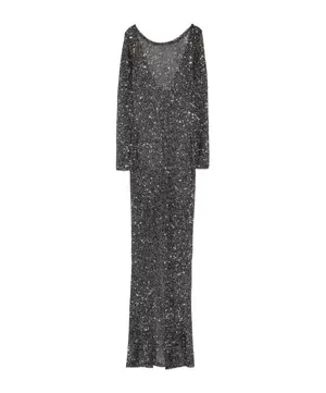 Alessandra Rich Sequined Knitted Maxi Dress