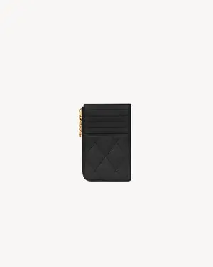 Saint Laurent Zipper Card Holder - Black