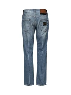 Dolce & Gabbana Logo Plaque Straight Leg Jeans