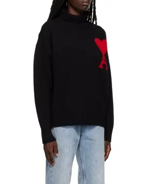 AMI Paris De Coeur Roll Neck Jumper