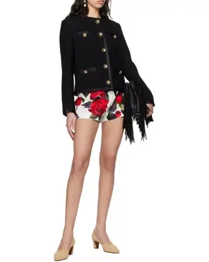 Dolce & Gabbana Cropped Single-breasted Tweed Jacket - Black