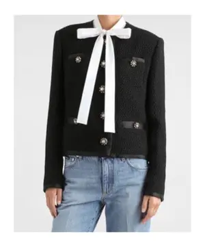 Dolce & Gabbana Cropped Single-breasted Tweed Jacket - Black