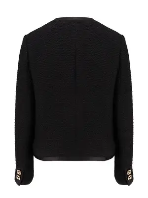 Dolce & Gabbana Textured Crewneck Jacket With Embellished Buttons