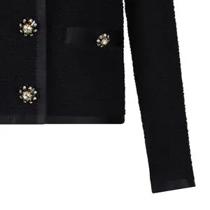 Dolce & Gabbana Textured Crewneck Jacket With Embellished Buttons