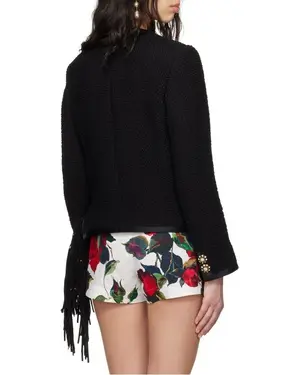 Dolce & Gabbana Textured Crewneck Jacket With Embellished Buttons