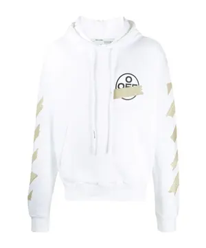 Off-White Tape Arrows Print Hoodie - White