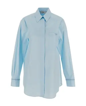 Fendi Logo Embroidered Cotton Shirt