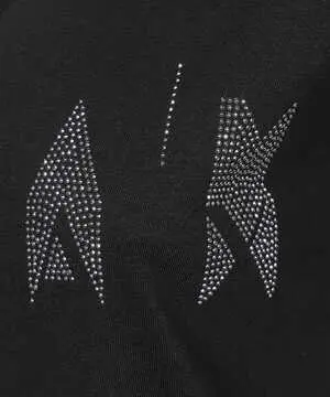 Armani Exchange V-neck Short-sleeve T-shirt With Embellished Logo