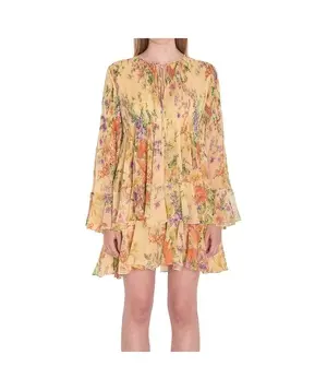 Celine Mini Pleated Dress In Silk Georgette - No