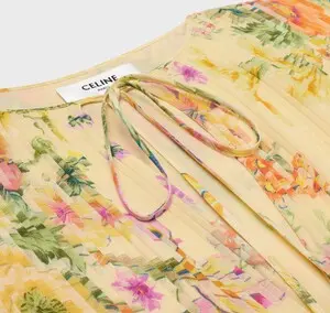 Celine Mini Pleated Dress In Silk Georgette