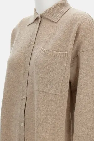 Max Mara Button-up Cardigan With Shirt Collar - White