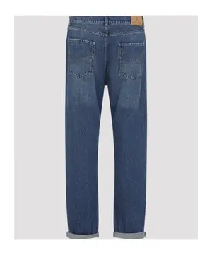 Brunello Cucinelli Logo Patch Mid-rise Jeans - Blue