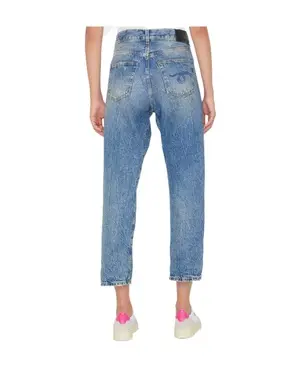 R13 Logo Jeans With Criss-cross Button Detail - Blue