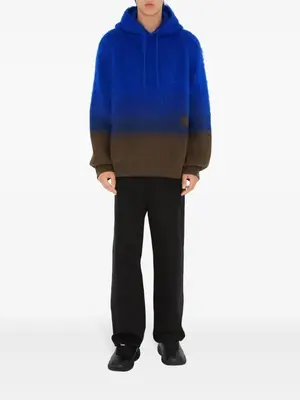 Burberry Two-toned Logo Intarsia-knit Hooded Jumper
