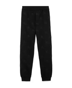 Burberry Equestrian Embroidered Joggers - Black