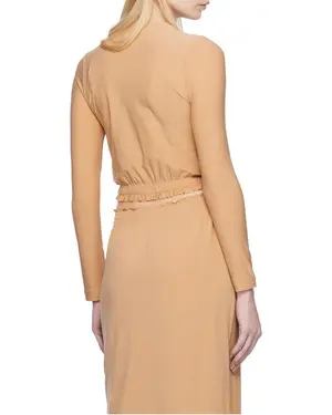 SHUSHU/TONG Fitted Cardigan With Ruffled Hem