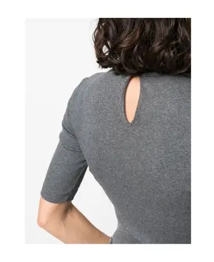 Brunello Cucinelli Embellished Collar T-shirt - Gray