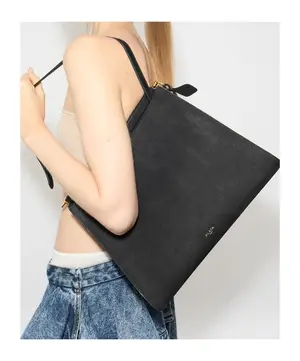 Alaïa Le Click Medium Square Bag In Nubuck - Black