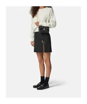 Versace Quilted Mini Crossbody Bag - Black/gold
