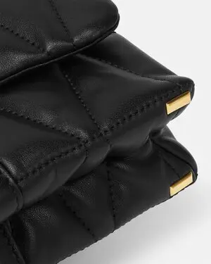 Versace Quilted Mini Crossbody Bag - Black/gold