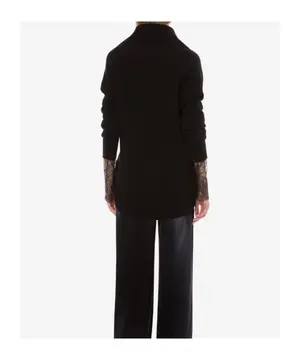 Alberta Ferretti Ribbed Shawl-collar Cardigan - Black